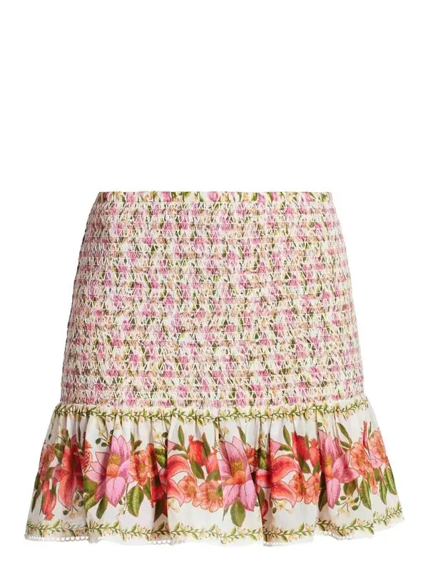 Farm Rio Floral-print Mini Skirt - Pink