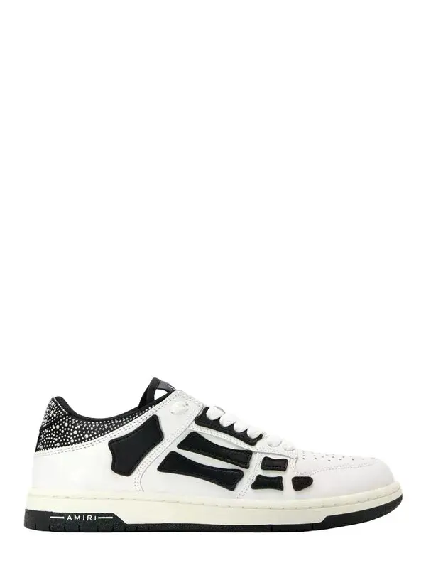 Amiri Crystal-embellished Bone Graphic Sneakers - White