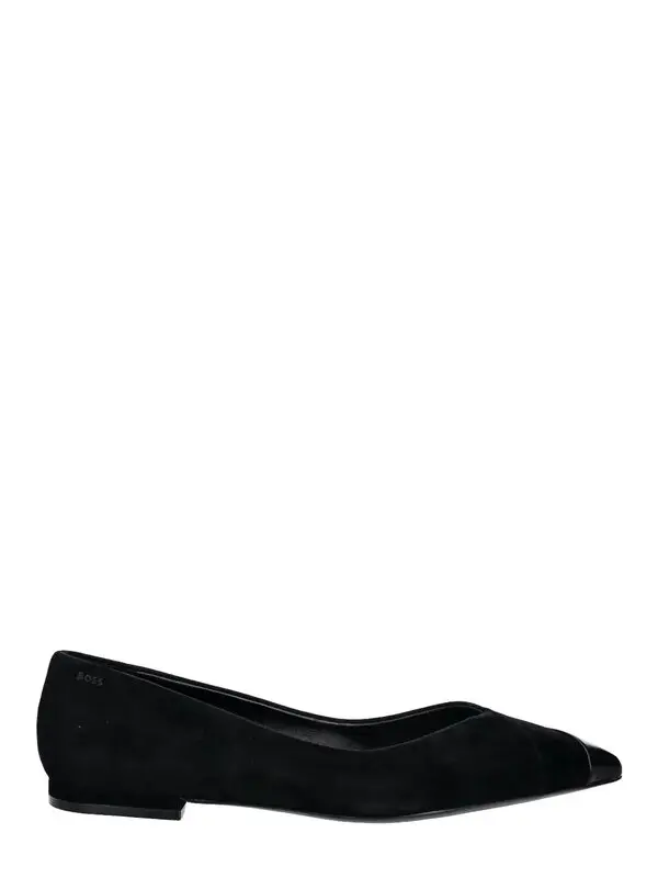 BOSS Cap-toe Suede Ballerina Flats - Black