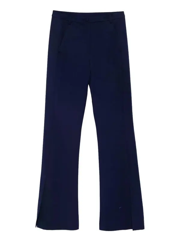 Patrizia Pepe Embroidered Split-hem Trousers - Blue
