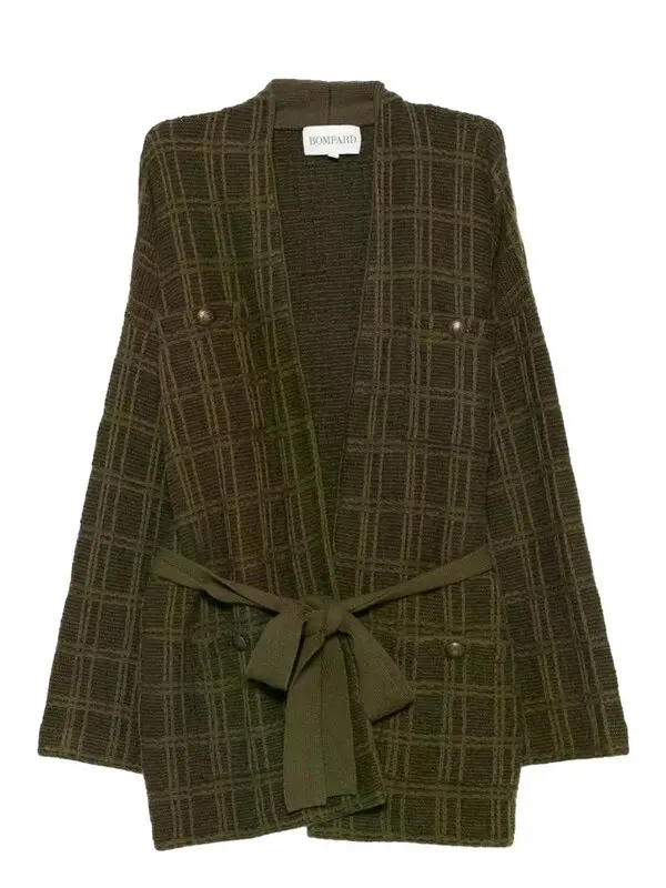 Eric Bompard Textured Belted Cardigan - Green