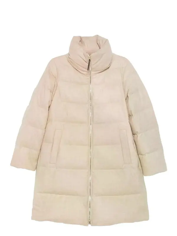 Herno Quilted High-neck Coat - Neutrals