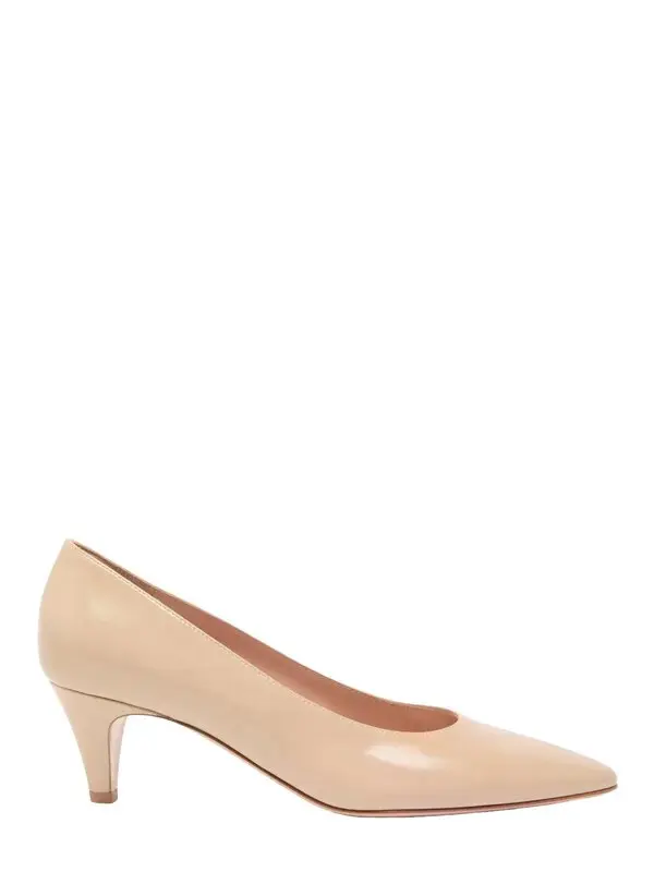 GIANVITO ROSSI Amelia Pointed-toe Leather Pumps - Neutrals