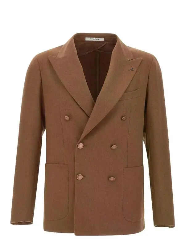 Tagliatore Double-breasted Patch-pocket Jacket - Brown
