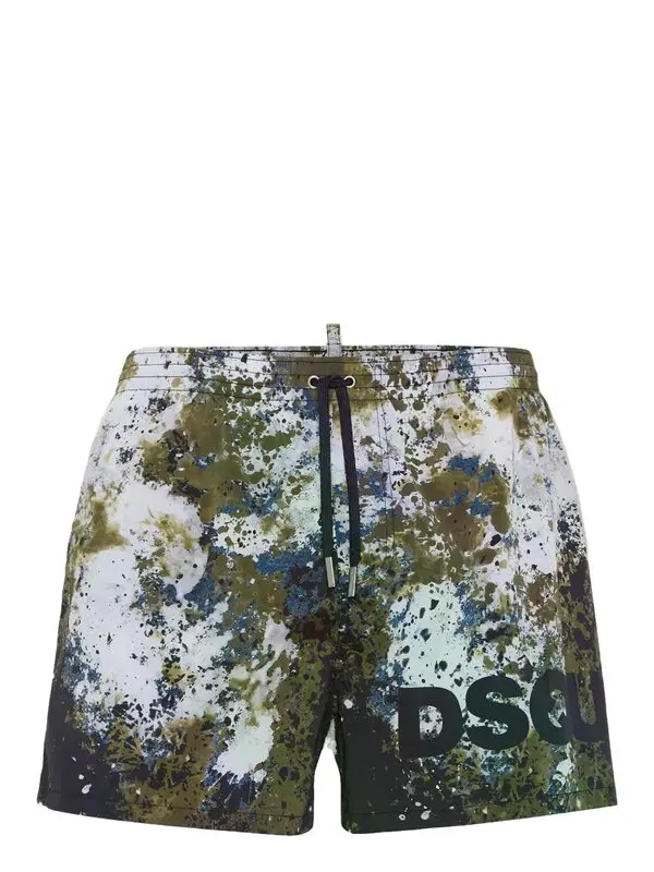 Dsquared2 Camouflage Print Swim Shorts - White