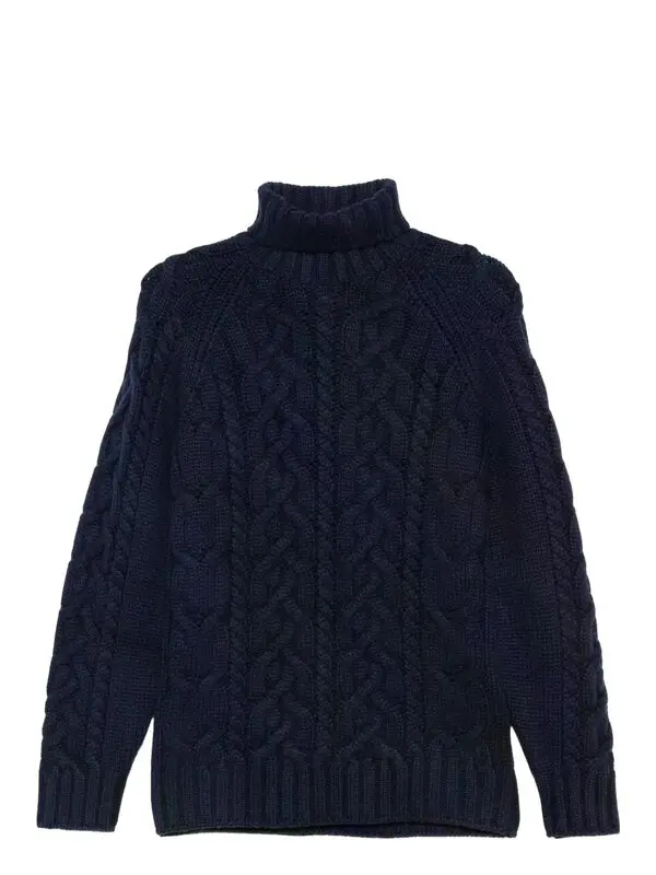 Brunello Cucinelli Cable-knit Turtleneck Sweater - Blue