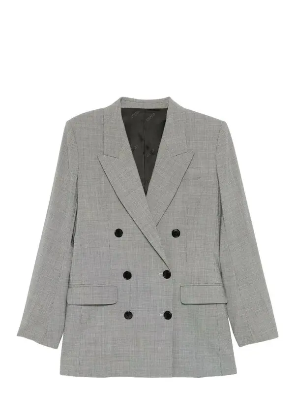 MARANT ETOILE Checked Double-breasted Jacket - Grey