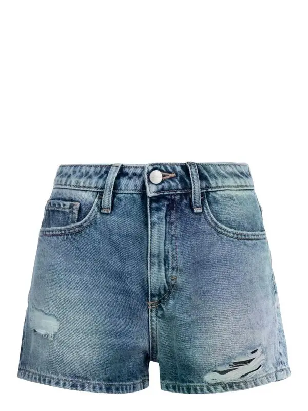 ICON DENIM LA Distressed Denim Shorts - Blue