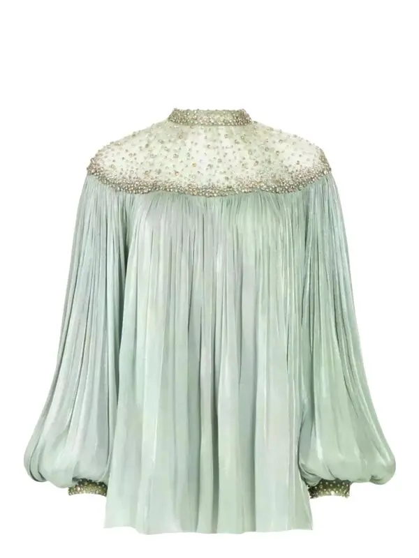 Costarellos Timea Crystal-embellished Blouse - Green