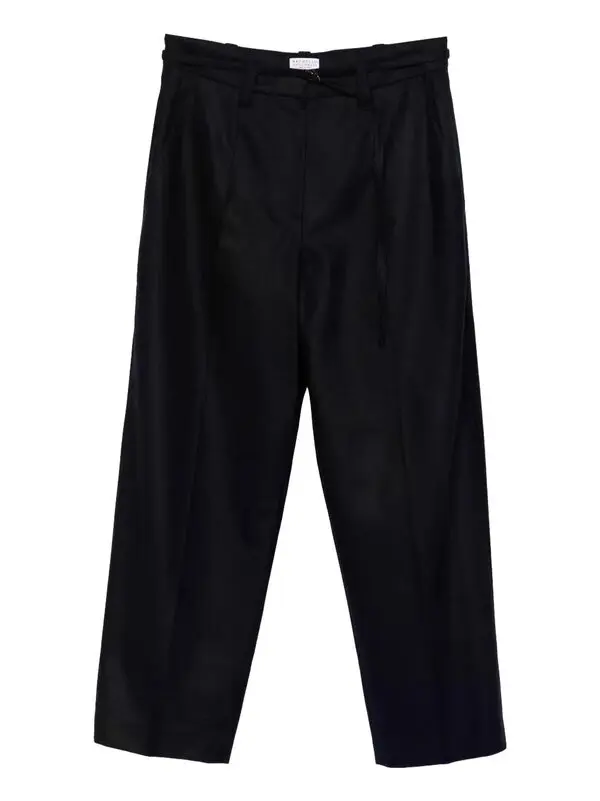 Brunello Cucinelli Pleated Wool Trousers - Blue