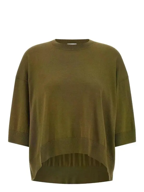 NUDE Asymmetrical-hem Wool Sweater - Green