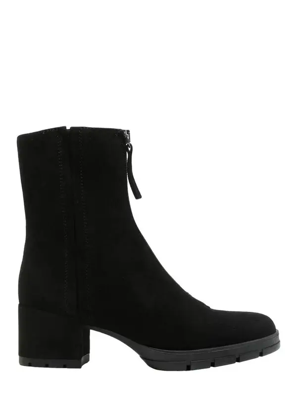 Unisa 50mm Zip-front Block-heel Ankle Boots - Black
