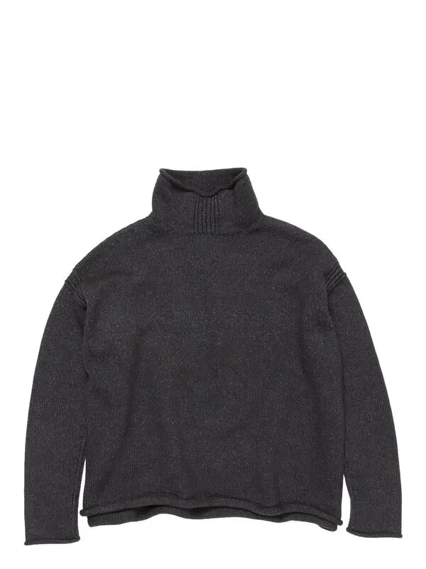 Acne Studios Embroidered-logo High-neck Sweater - Grey