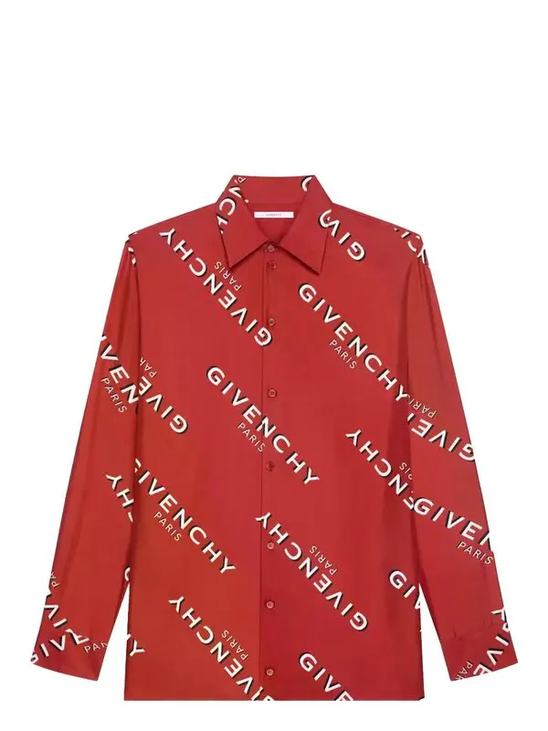 Givenchy Logo-print Silk Shirt - Red