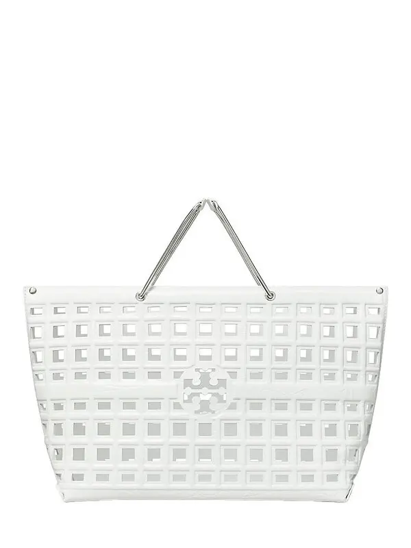 Tory Burch Leather Shopping Basket - Blanc