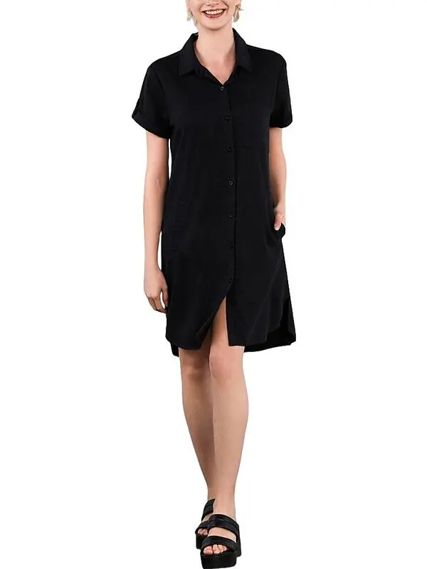 BILLY T Denim Shirtdress - Sunny Black
