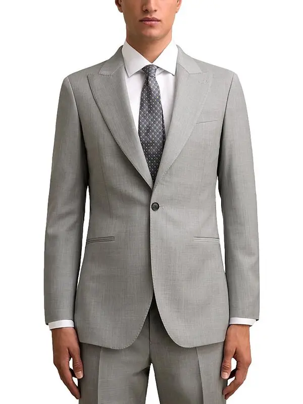 REISS Inspire Slim Fit Peak Lapel Wool Blazer - Mid Grey