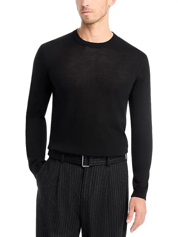 JACK VICTOR Merino Wool Crewneck Sweater - Black