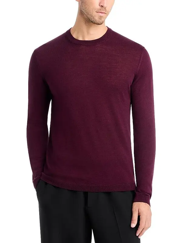 JACK VICTOR Merino Wool Crewneck Sweater - Wine