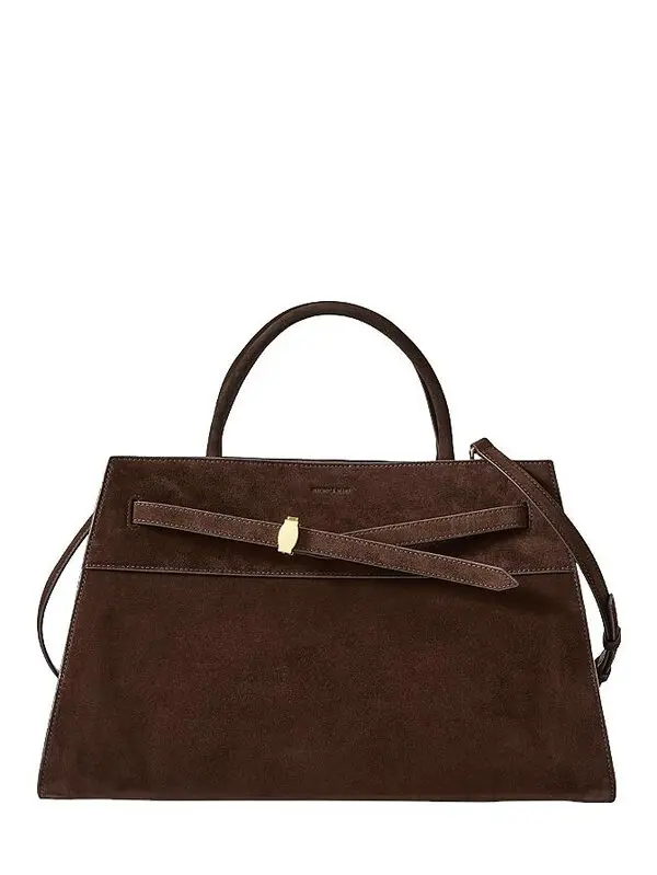Veronica Beard Large Suede Dash Bag - Espresso