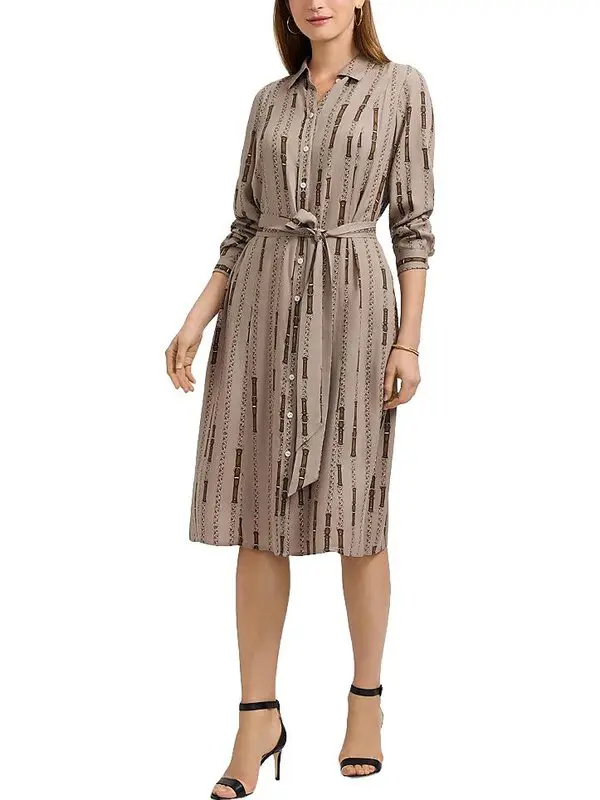 Foxcroft Fiona Shirt Dress - Brown Multi