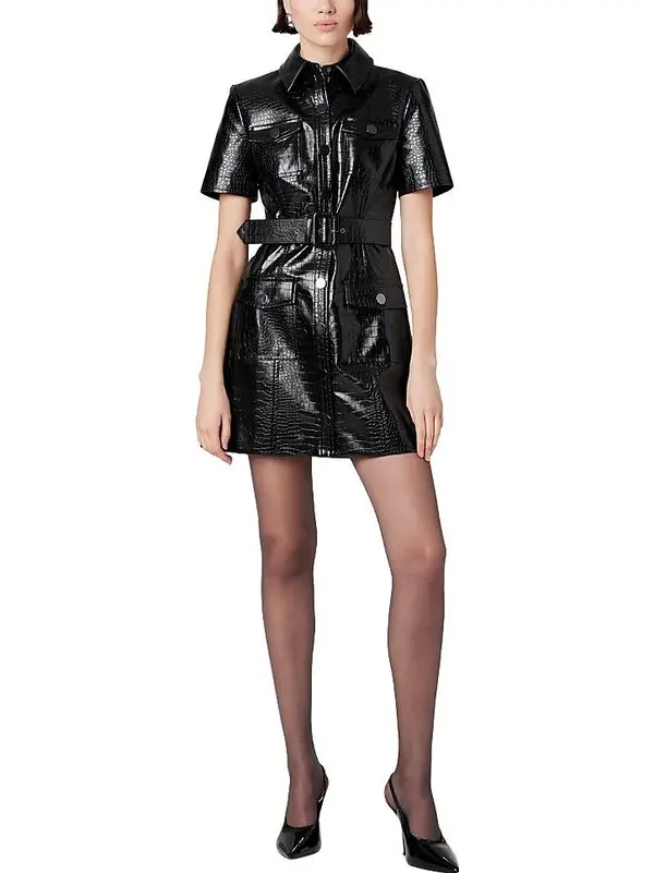 TOCCIN Lydia Faux Leather Dress - Jet
