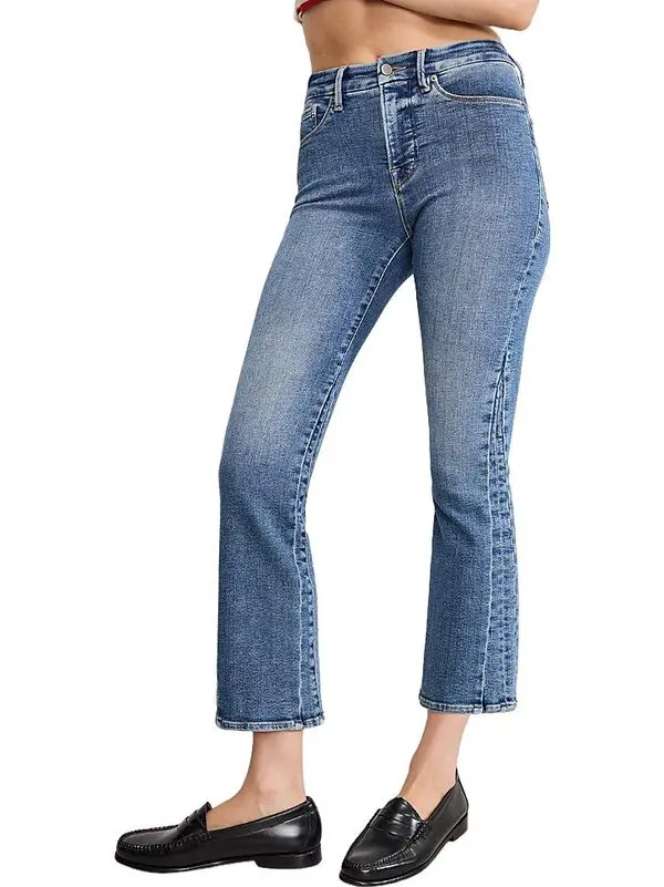 Good American Good Legs Cropped Mini Bootcut Jeans - Indigo