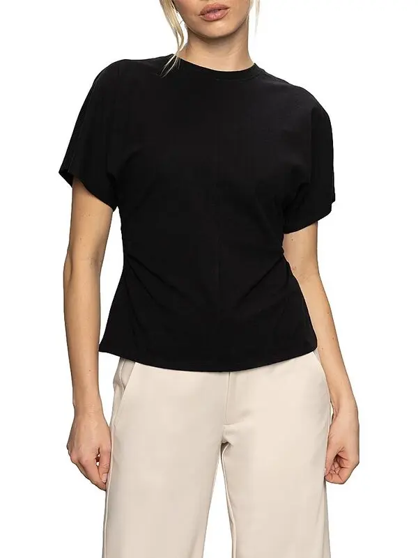 Sanctuary Shirred Waist Dolman Tee - Black