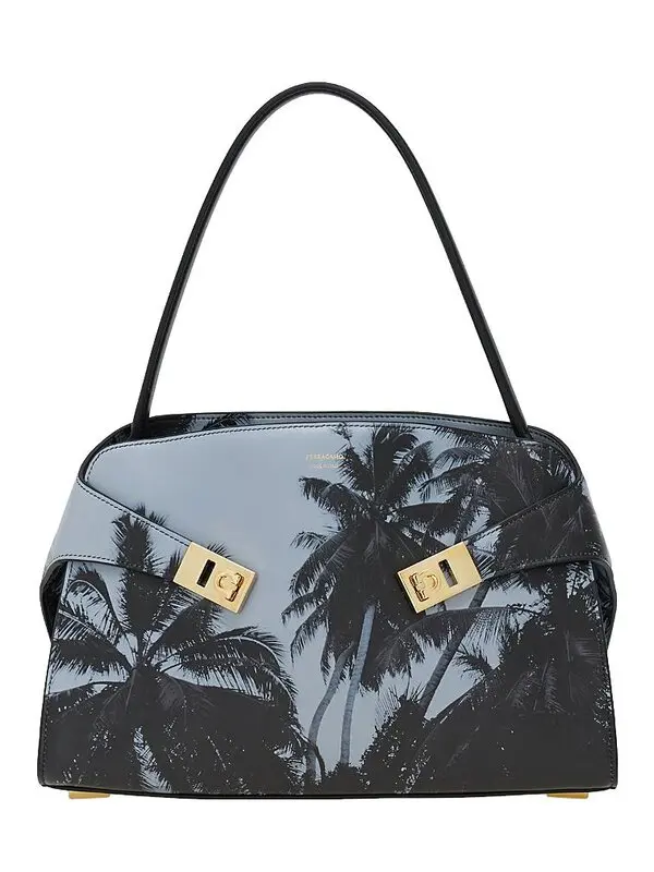 FERRAGAMO Hug Leather Shoulder Bag - Optic White