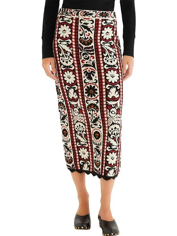 Farm Rio Tapestry Stripes Midi Skirt - Winter Tap
