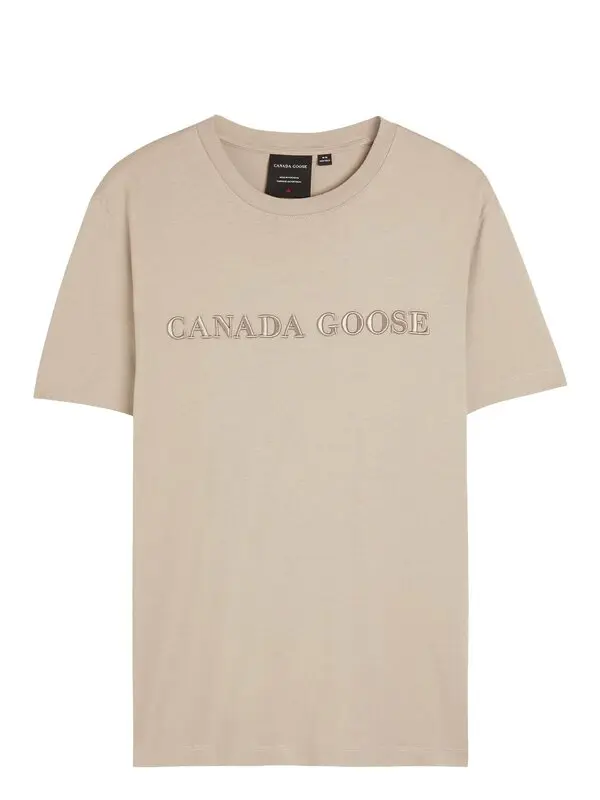Canada Goose Emersen Logo-embroidered Cotton T-shirt - Beige