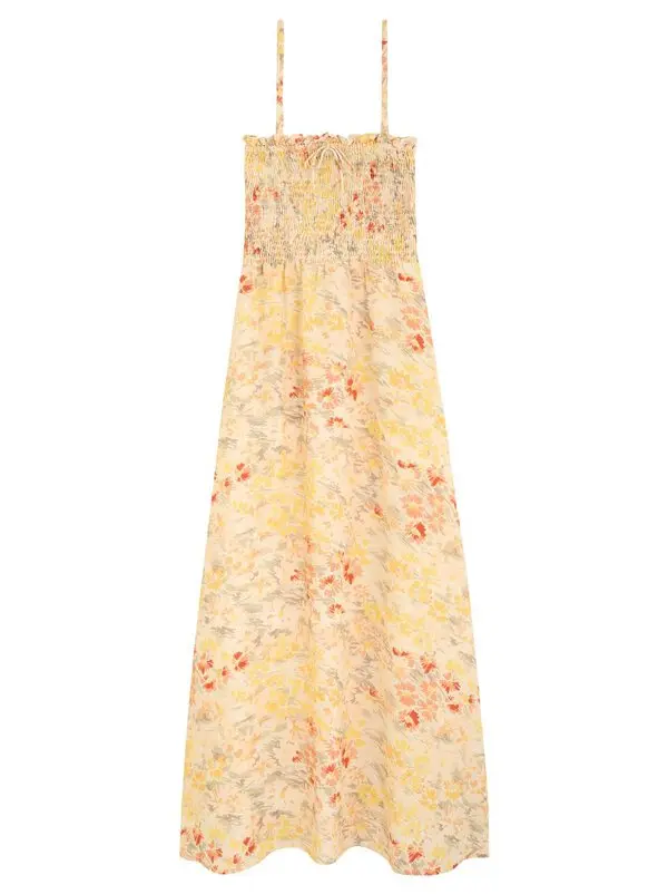 Faithfull The Brand Sorana Floral-printed Woven Midi Dress - Yellow