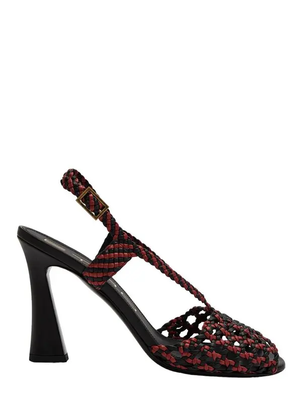 Etro Woven Faux Leather Sandals - Burgundy