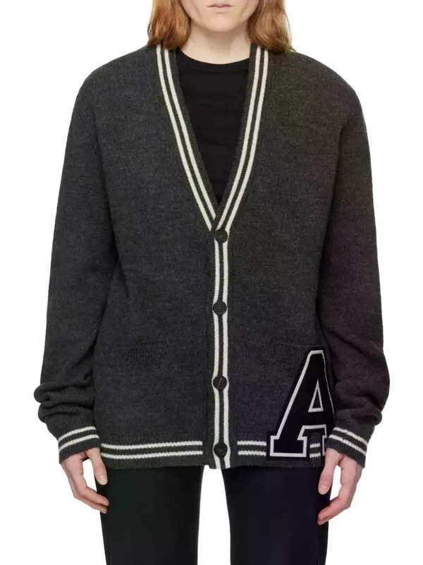 AMBUSH Varsity-letter Wool Cardigan - Grey