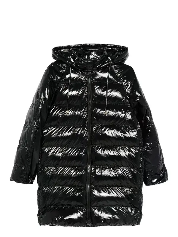 Pinko Hooded Quilted Coat - Black