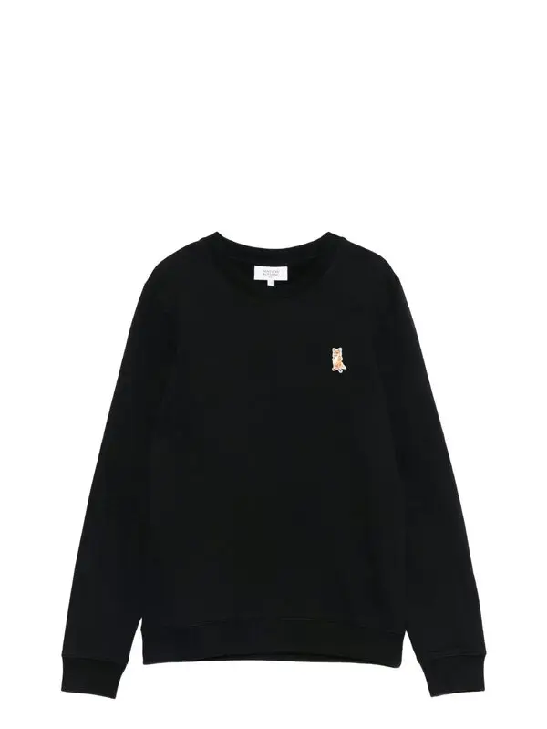 Maison Kitsuné Fox-embroidered Sweatshirt - Black