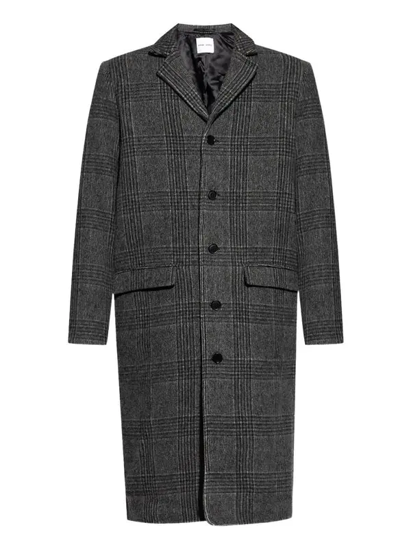 SAMSOE SAMSOE Checked Wool Coat - Grey Ch