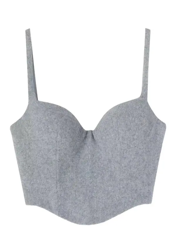 Ermanno Scervino Bustier Wool Top - Grey