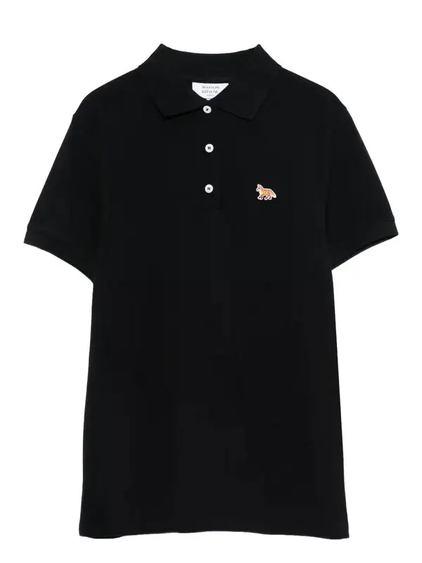 Maison Kitsuné Fox-embroidered Polo Shirt - Black