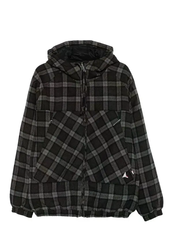ROA Checked Hooded Jacket - Grey