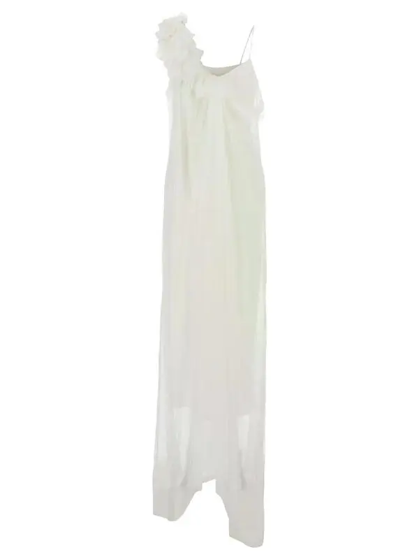 Alberta Ferretti Ruffled One-shoulder Maxi Dress - White