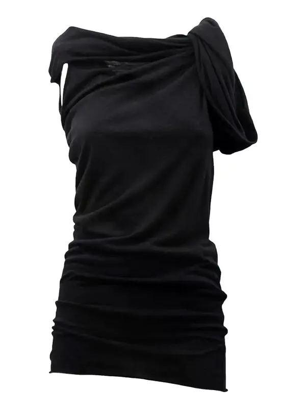 Rick Owens Draped Asymmetric Top - Black