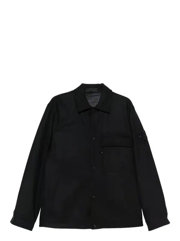 Stone Island Patch-pocket Wool Shirt - Blue