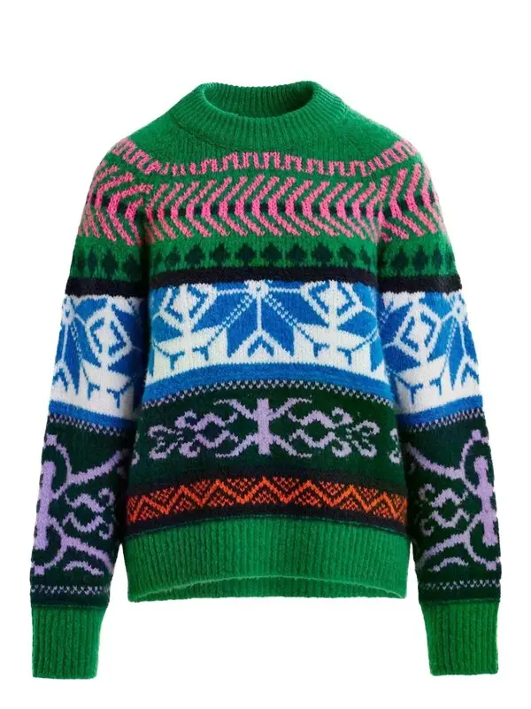 Essentiel Antwerp Geometric-pattern Sweater - Green