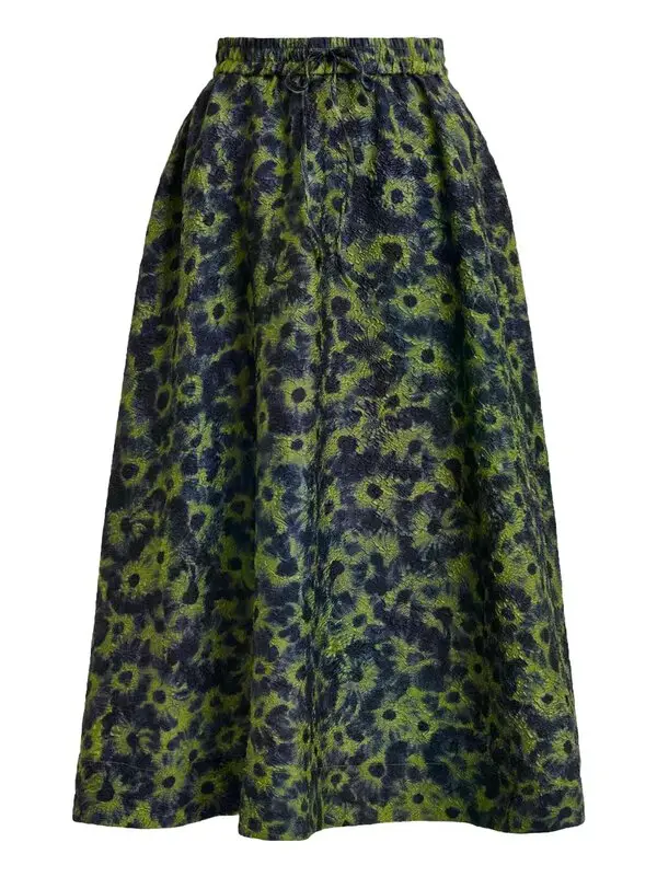 Essentiel Antwerp Floral-print A-line Skirt - Green