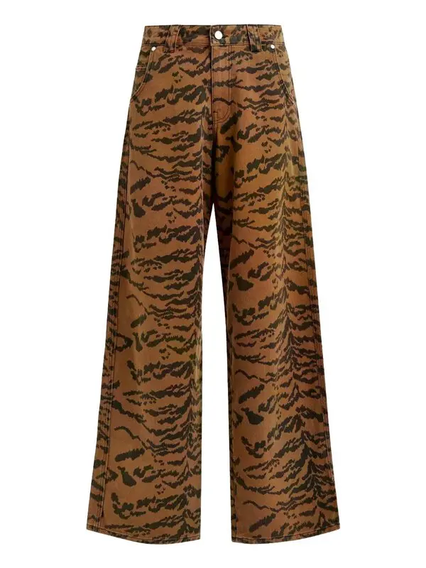 Essentiel Antwerp Tiger-print Five-pocket Jeans - Brown