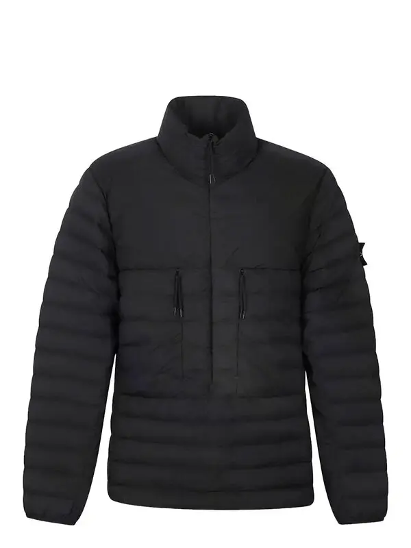 Stone Island Quilted Logo-patch Jacket - Black