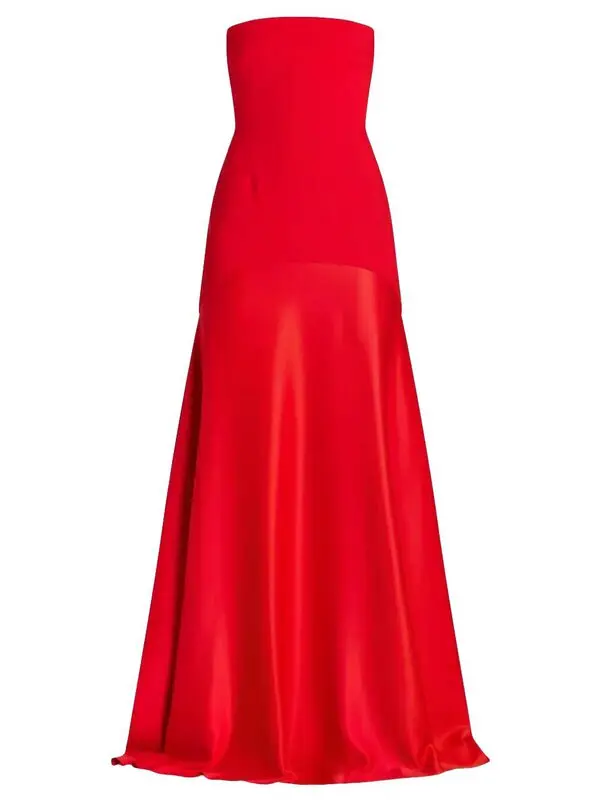 Solace London Strapless A-line Maxi Dress - Red