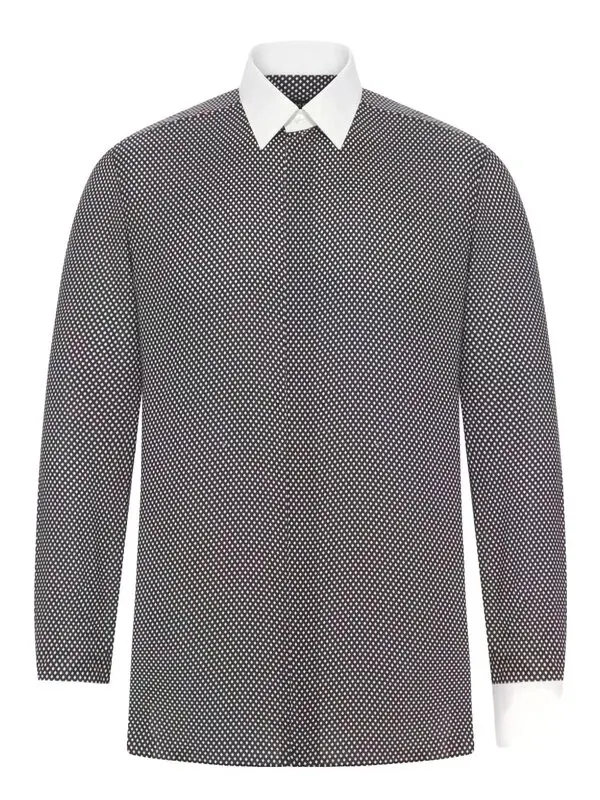 TOM FORD Diamond-pattern Cotton Shirt - Black