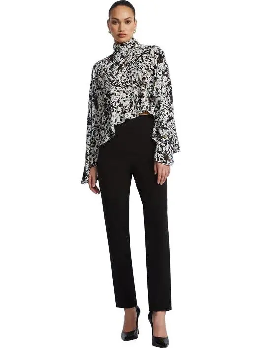 Bcbgmaxazria High Neck Blouse - Dotty Print